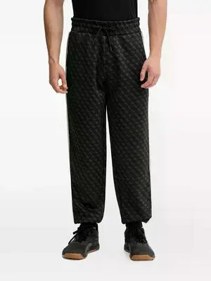 Guess Pattern Side Stripe Track Pants - Black