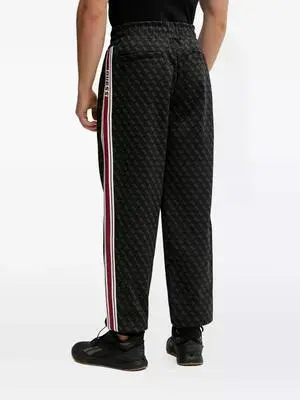 Guess Pattern Side Stripe Track Pants - Black