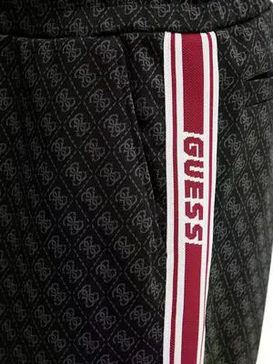 Guess Pattern Side Stripe Track Pants - Black