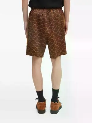 A BATHING APE All-over Monogram Print Shorts With Side Stripe Detail