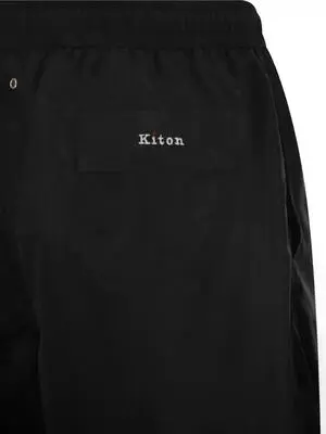 Kiton Drawstring Logo Swim Shorts - Black