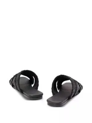 CastaÑer Woven Flat Sandals - Black