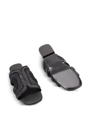CastaÑer Woven Flat Sandals - Black
