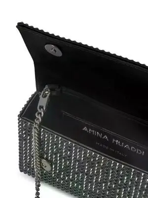 Amina Muaddi Embellished Clutch Bag - Black