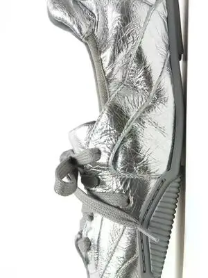 Acne Studios Lace-up Leather Ballet Flats - Silver