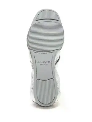 Acne Studios Lace-up Leather Ballet Flats - Silver