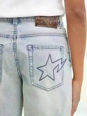 A BATHING APE Destroyed Sta Denim Shorts