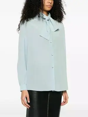 Valentino Garavani Tie-collar Buttoned Shirt - Blue