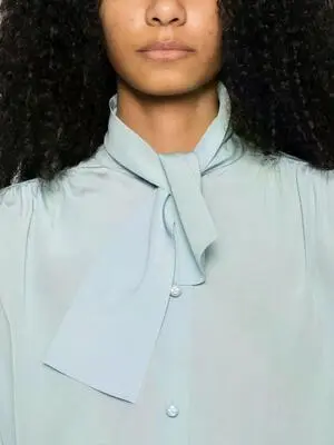 Valentino Garavani Tie-collar Buttoned Shirt - Blue