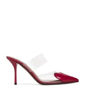 Alaïa Leather-pvc Le Coeur Heeled Mules 90 - Red
