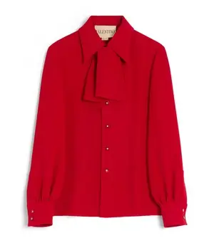 Valentino Garavani Silk Bow Shirt - Red