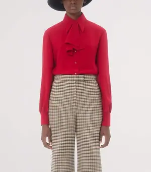 Valentino Garavani Silk Bow Shirt - Red