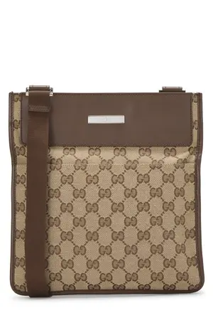 Gucci Original Gg Canvas Web Pocket Messenger - Brown