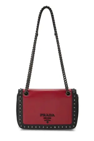 Prada Studded Crossbody Bag - Red