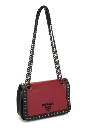 Prada Studded Crossbody Bag - Red
