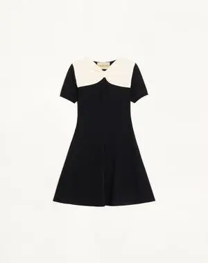 Valentino Garavani Knitted Short Dress With Bow Detail - Black/ivory
