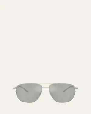 Moncler Aviator Sunglasses Matte Silver