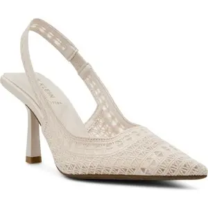 Anne Klein Ismeralda Slingback Pointed Toe Pump - Creme Crochet