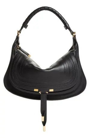 Chloé Small Marcie Leather Shoulder Bag - Black