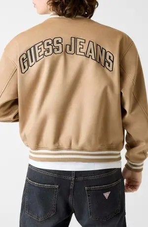Guess Faux Suede Bomber Jacket - Medium