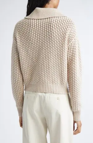 Max Mara Tequila Wool Blend Quarter Zip Sweater
