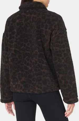Sweaty Betty Leopard Print Fleece Jacket
