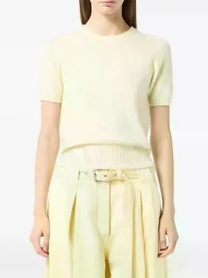 Blumarine Short Sleeve Crew Neck Sweater