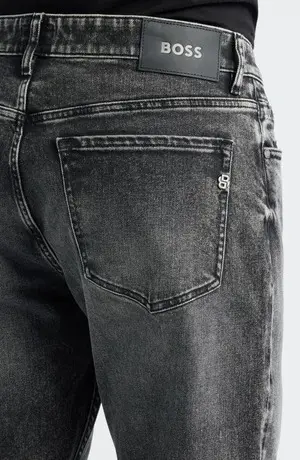 BOSS Ogden Straight-leg Jeans - Black