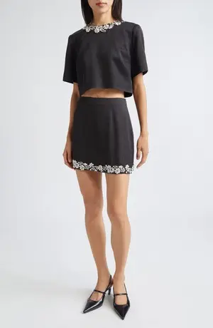 Cinq À Sept Adona Embellished Hem Miniskirt
