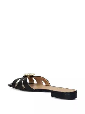 Ralph Lauren Buckle-strap Leather Sandals - Black