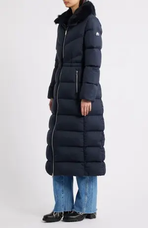 Moose Knuckles Belle Cote Down Puffer Coat With Shearling Collar
