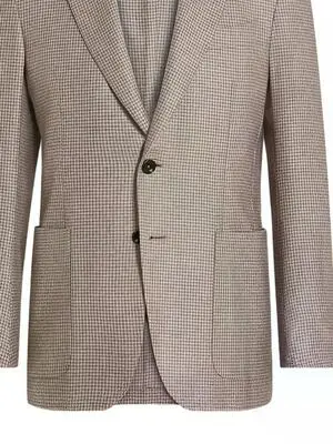 Zegna Houndstooth Pocketed Blazer - Neutrals