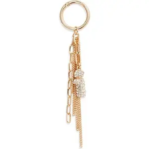 Chelsea28 Pavé Crystal Initial Bag Charm - I- Clear- Gold