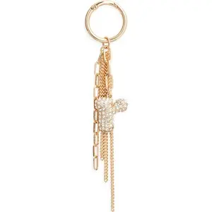 Chelsea28 Pavé Crystal Initial Bag Charm - R- Clear- Gold