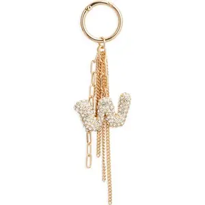 Chelsea28 Pavé Crystal Initial Bag Charm - W- Clear- Gold