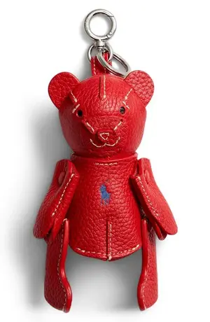 Polo Ralph Lauren Pebble Leather Polo Bear Charm - Cherry
