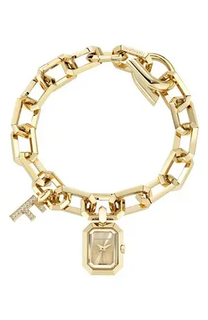 FERRAGAMO Charm Bracelet Watch - Ip Yellow Gold
