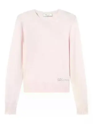 Blumarine Logo-embroidered Sweater - Pink