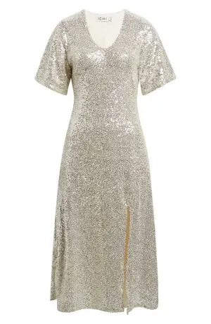 ICHI Sequin Maxi Dress