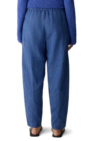 Eileen Fisher Pleated Linen Lantern Ankle Pants - Deep Dive