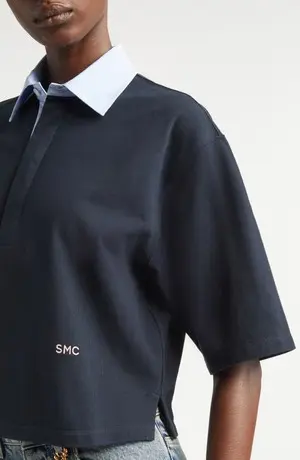 Stella McCartney Crop Piqué Polo Shirt