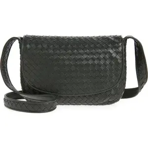 Bottega Veneta Intrecciato Leather Messenger Bag - 3009 Dark Green-silver