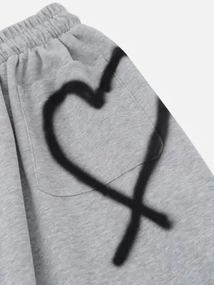 AELFRIC EDEN Graffiti Heart Baggy Sweatpants