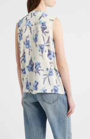 Rag & Bone Arden Floral Tie Neck Blouse