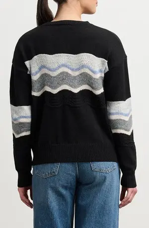 HATLEY Pointelle Wave Sweater