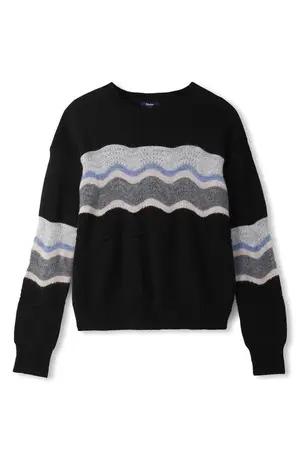 HATLEY Pointelle Wave Sweater