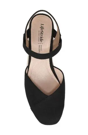 LIFESTRIDE Pilar Slingback Espadrille Wedge Sandal - Black