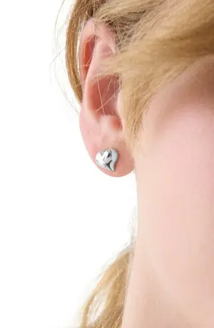 Kate Spade New York Puffy Heart Stud Earrings - Silver