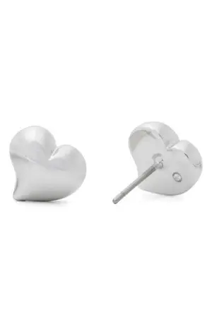 Kate Spade New York Puffy Heart Stud Earrings - Silver