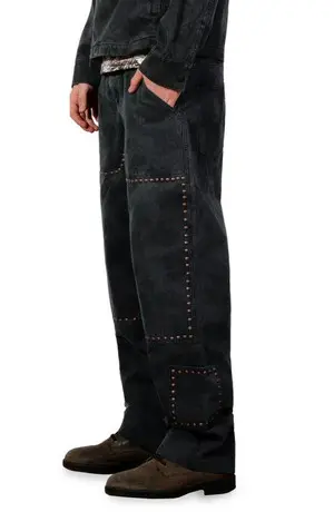 PLEASURES Cowhide Print Double Knee Pants
